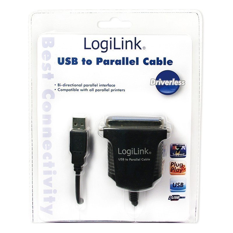 Logilink adapter USB 2.0 - LPT 1,5 m (AU0003C) - Adapterid - Photopoint