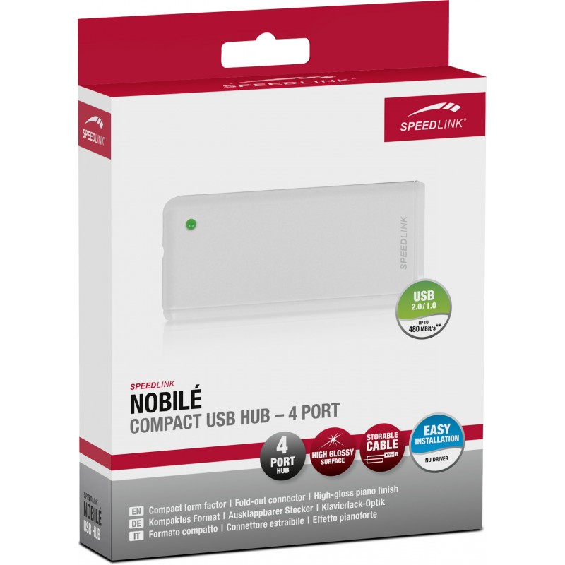 Speedlink USB hub Nobile 4-port, white (SL-140102-WE) - USB hubs ...