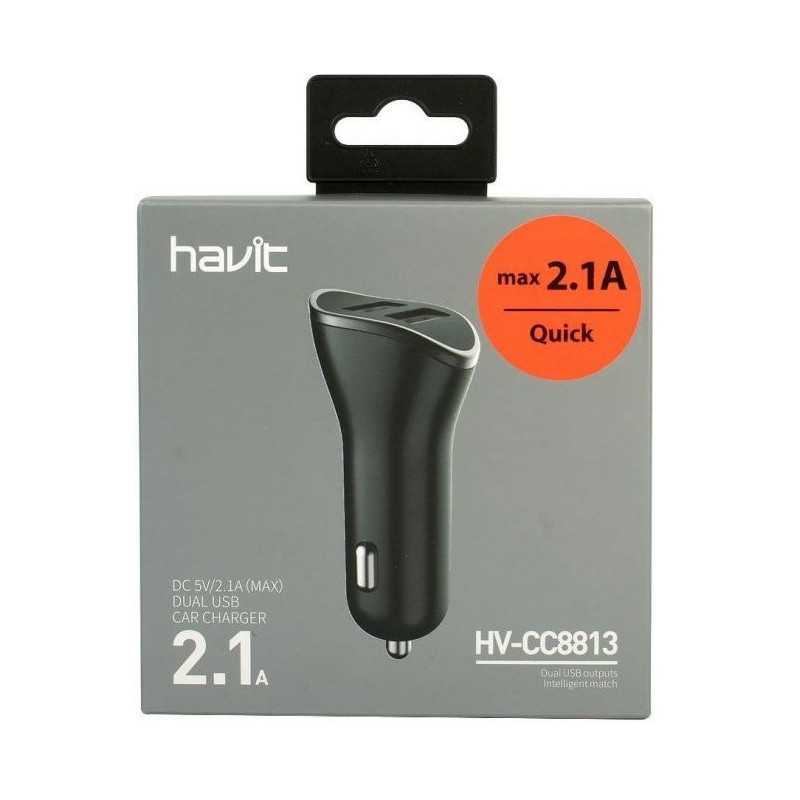 Havit car power adapter 2,1A, black (HV-CC8813) - USB chargers - Photopoint