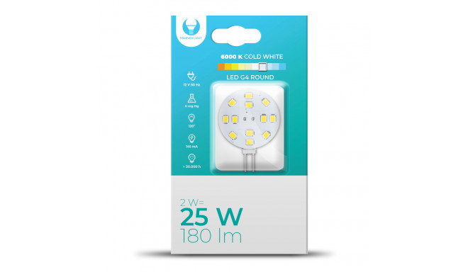 LED Bulb G4 Round 2W 12V 6000K 180lm Forever Light - LED lambid ...