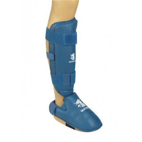 Karate shin-foot protector Matsuru, velcro closure, XL blue ...