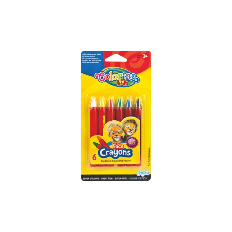 Colorino Kids Face crayons 6 colours - Art supplies - Photopoint