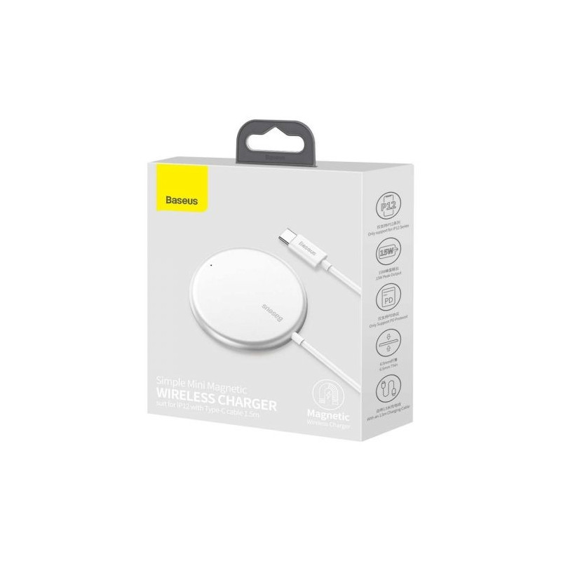 Baseus Wireless Charger Magnetic Simple Mini with Type-C cable, MagSafe ...