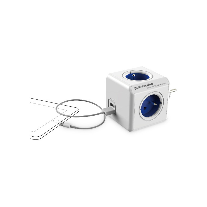 Allocacoc PowerCube Original USB, red - Разветвители - Photopoint