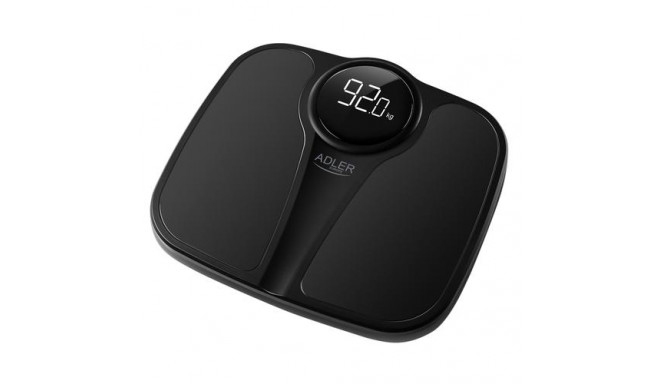 Adler AD 8172B personal scale Square Black Electronic personal scale ...