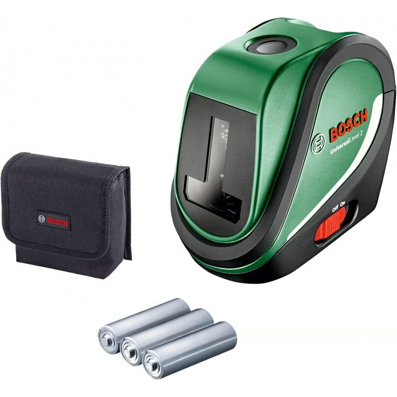 Bosch Cross line laser UniversalLevel 2 - Basic (green/black, red laser lines, range 10 meters ...