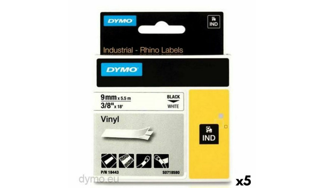 Lamineeritud Lint Sildimasinatele Rhino Dymo ID1-9 Valge Must 9 x 5,5 ...