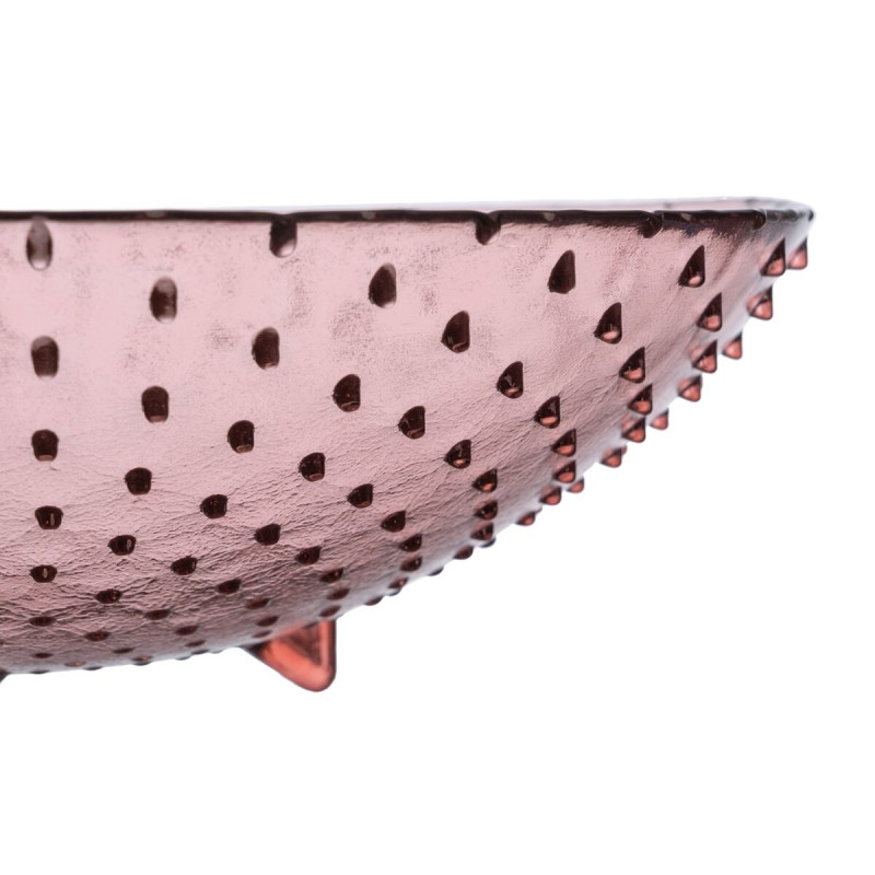 Centerpiece 30 x 30 x 9 cm Pink recycled glass - Serving dishes ...