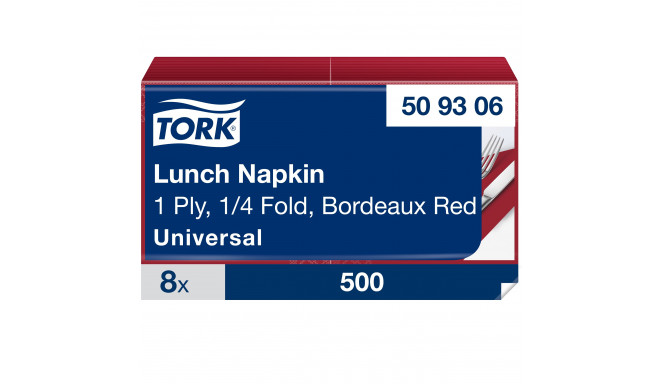 Tork tumepunane lõunasöögisalvrätik, 1-kihiline, 500tk 509306 ...