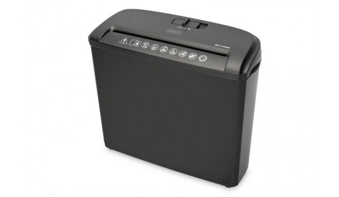 Digitus Paper Shredder S5 Black, 7 L, Strip Cut, Paper handling ...