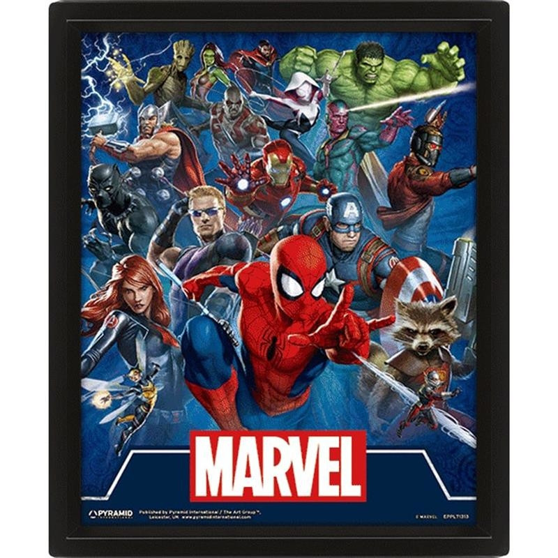 Pyramid International Framed 3D Effect Poster Marvel Cinematic Heroes ...