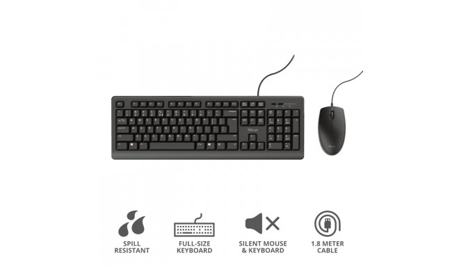 TRUST PRIMO KEYBOARD AND MOUSE SET DE - Klaviatuurid - Photopoint