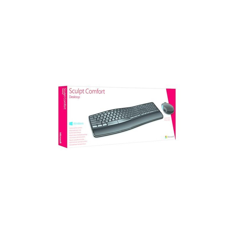 Microsoft Sculpt Comfort Desktop keyboard Mouse included RF Wireless ...