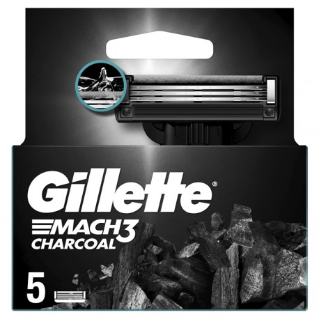 BLADES FOR RAZOR MACH3 CHARCOAL 5VNT - Razor blades - Photopoint