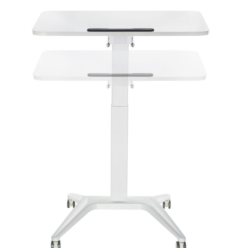 Maclean MC-453 W Mobile Laptop Desk with Pneumatic Height Adjustment ...