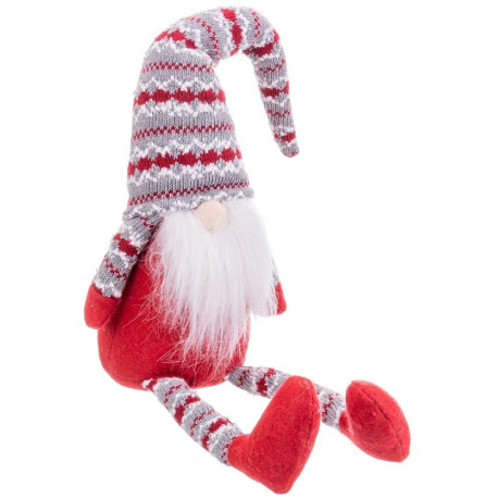 Christmas elf 60cm, red/grey - Christmas decor - Photopoint