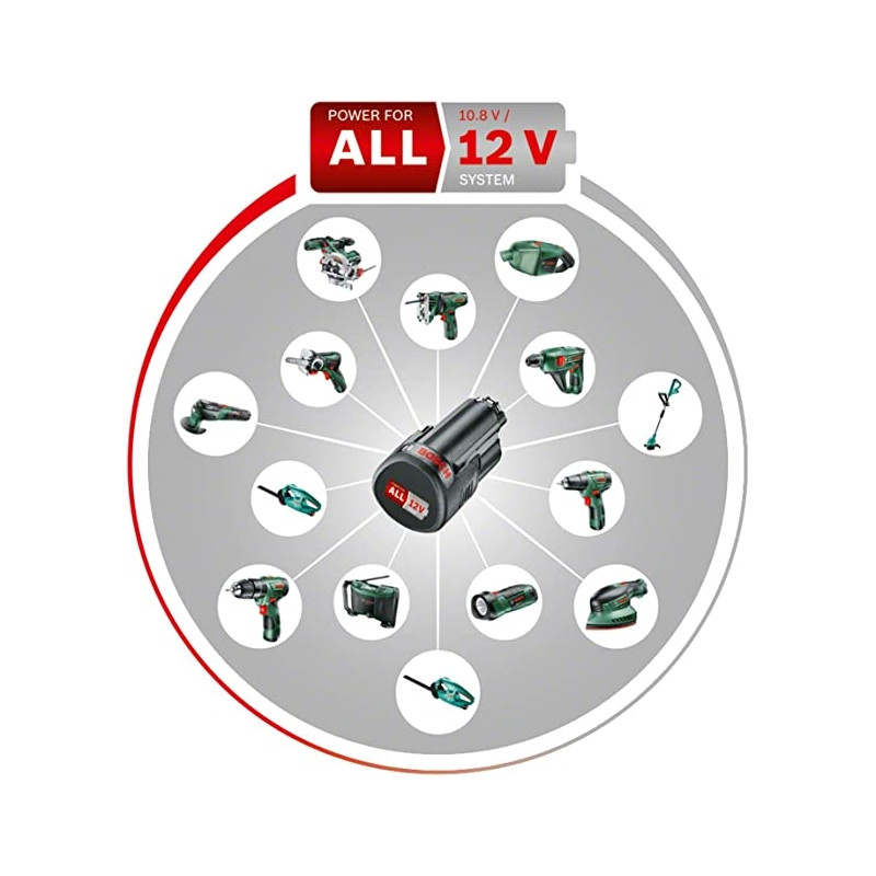 Bosch Cordless drill EasyDrill 1200 + bit and drill set (green/black ...