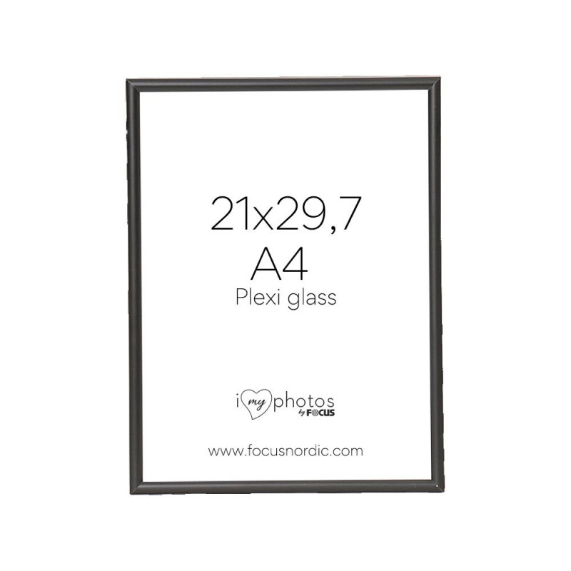 Focus Can-Can Aluminium Black 21x29,7 (A4) Plexi - Pildiraamid - Photopoint
