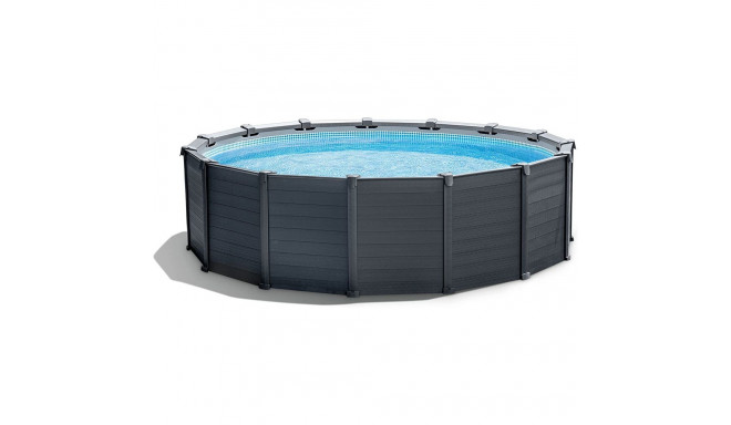 Intex Frame Pool Set Graphite 478 x 124cm, swimming pool (dark grey ...