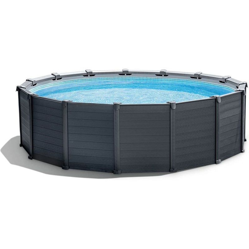 Intex Frame Pool Set Graphite 478 x 124cm, swimming pool (dark grey ...