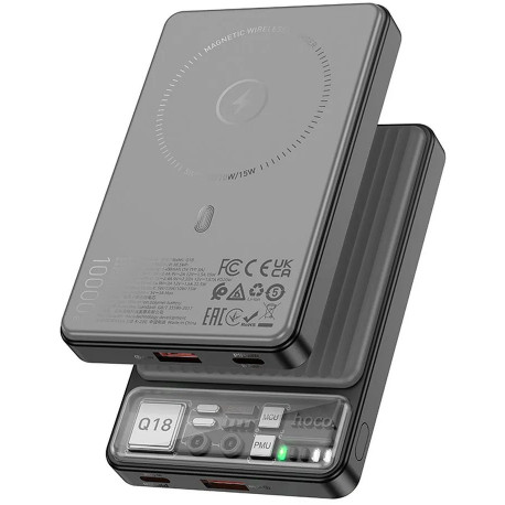 Hoco akupank 10000mAh MagSafe QC3 22,5W, must - Akupangad - Photopoint