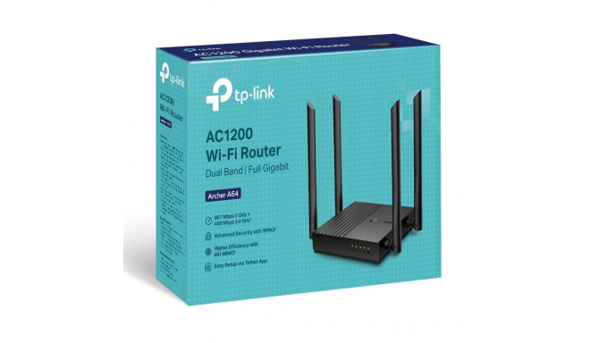 The TP-Link Archer A64 AC1200 is a high-performance Dual-Band Gigabit ...