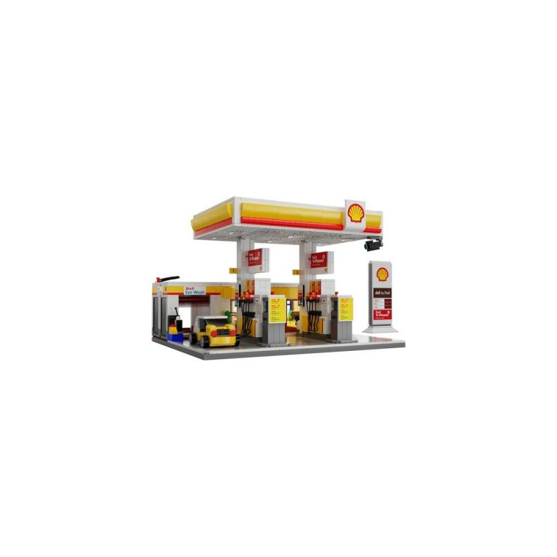 Jamara CaDA Shell Gas station with shop and car wash Bricks - LEGO ...