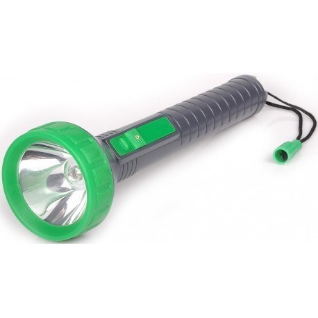Torch grey/green, 4 batteries - Flashlights - Photopoint