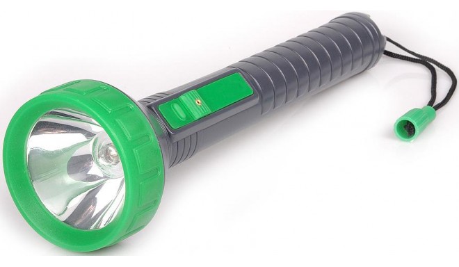 Torch grey/green, 4 batteries - Flashlights - Photopoint