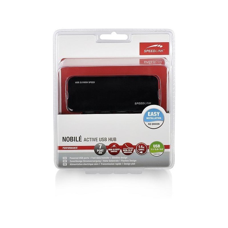 Speedlink USB hub Nobile 7-port, black (SL-7417) - USB hubs - Nordic ...