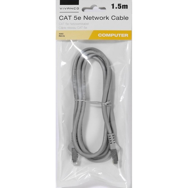 Vivanco cable Polybag CAT 5e ethernet cable 1.5m (45903) - Cables ...