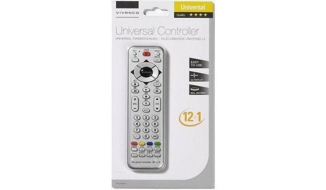 Vivanco universal remote 12in1, silver (34874) - Universal remotes ...