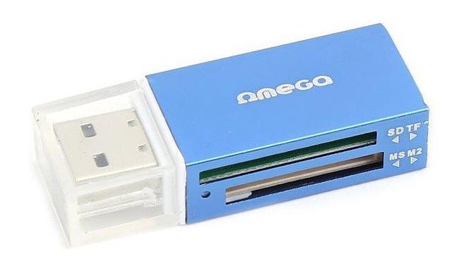 Omega card reader OUCRABL, blue (42025) - Memory card readers - Nordic ...