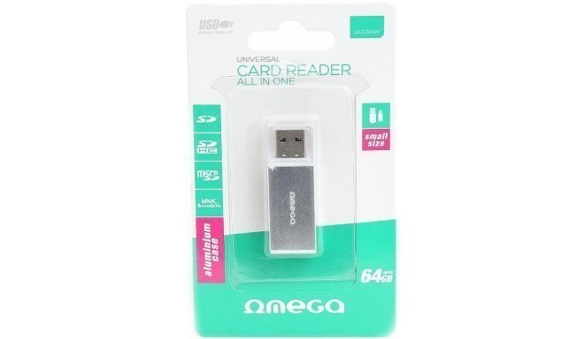 Omega card reader OUCRAW, silver (42027) - Memory card readers - Nordic ...