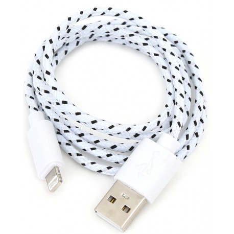 Omega cable Lightning 1m braided, white (42312) - Cables - Photopoint