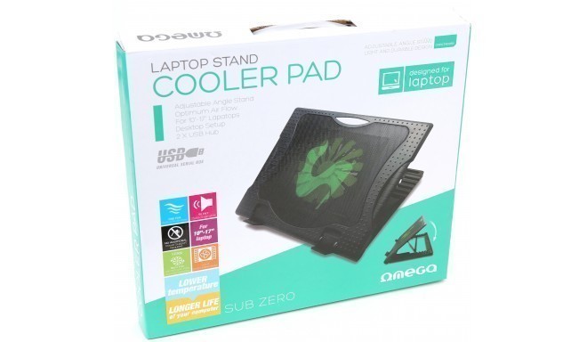 Omega laptop cooler pad Sub Zero - Notebook cooler stands - Nordic Digital