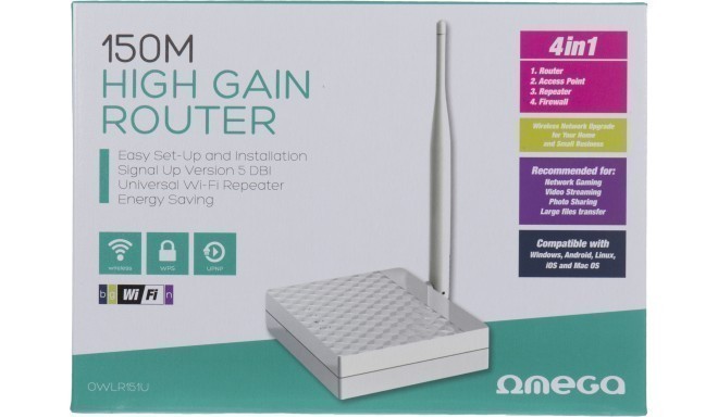 Omega Wi-Fi router 150Mbps (42296) - Routers - Nordic Digital