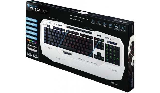 Roccat keyboard Isku FX Nordic, white (ROC-12-924) - Keyboards - Nordic ...